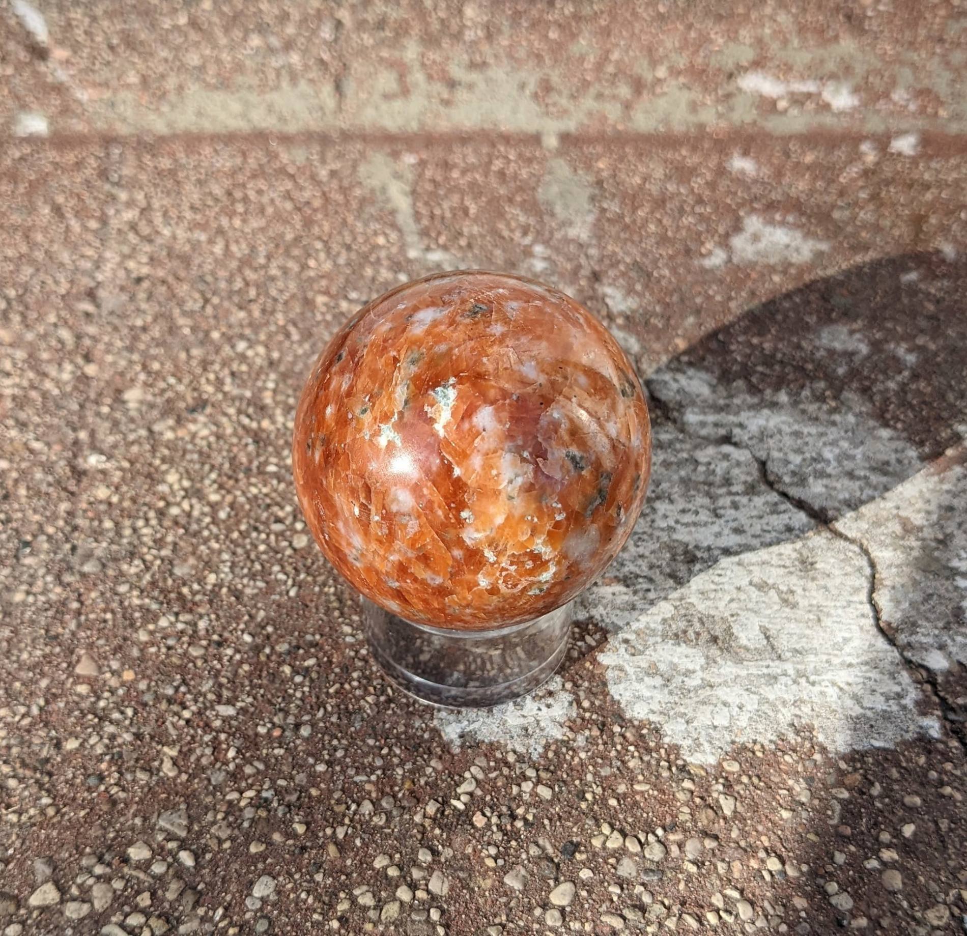 Sunstone Sphere - 1 1/2' - 2" Aprx Crystal Life Technology