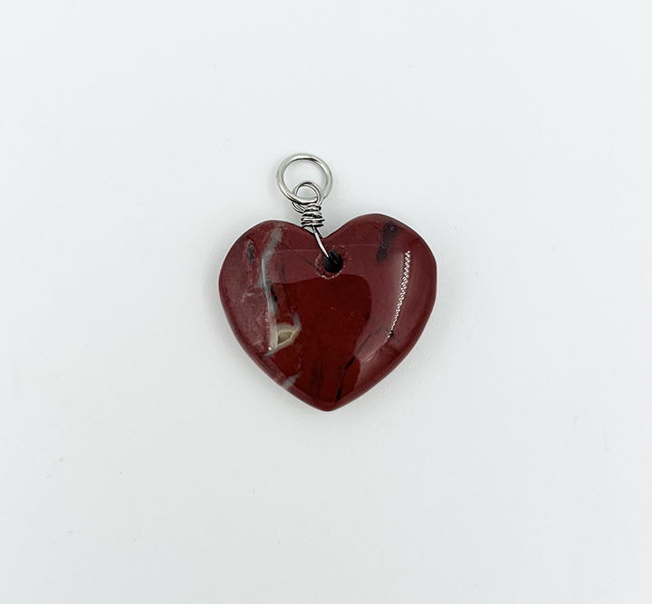 Red Jasper - Pendant Heart 1" Crystal Life Technology