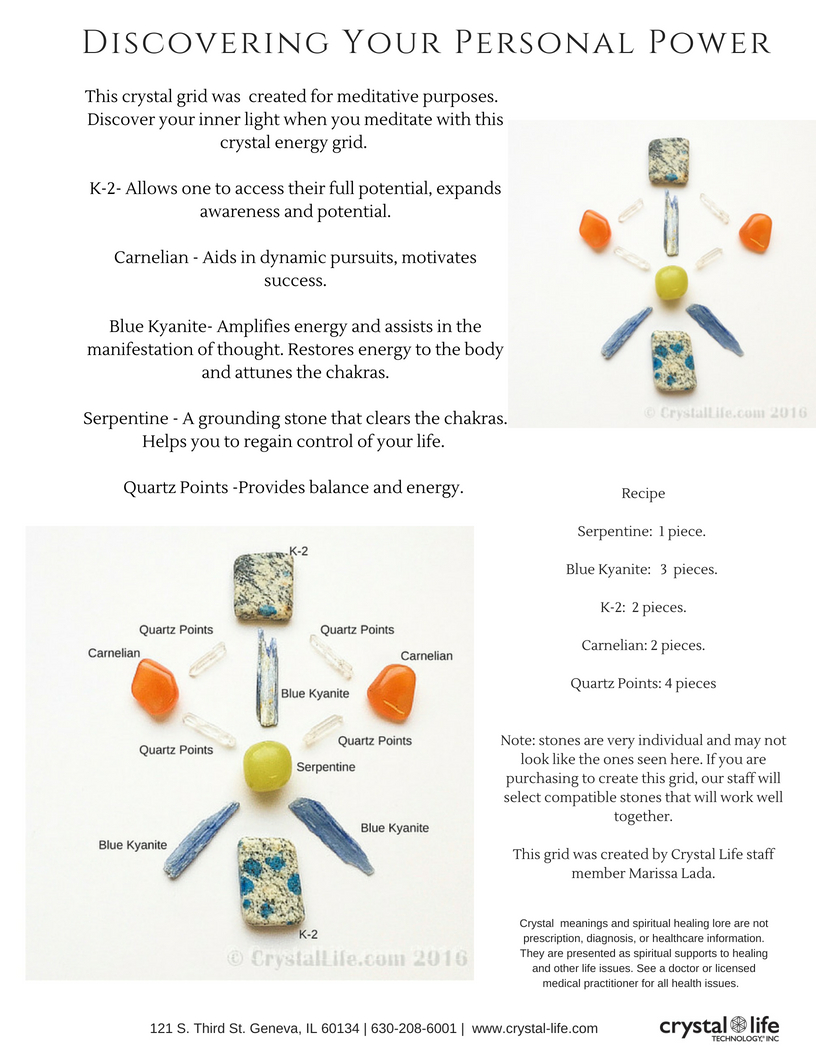 Grid Recipe | Discovering Your Personal Power | Crystal Life
